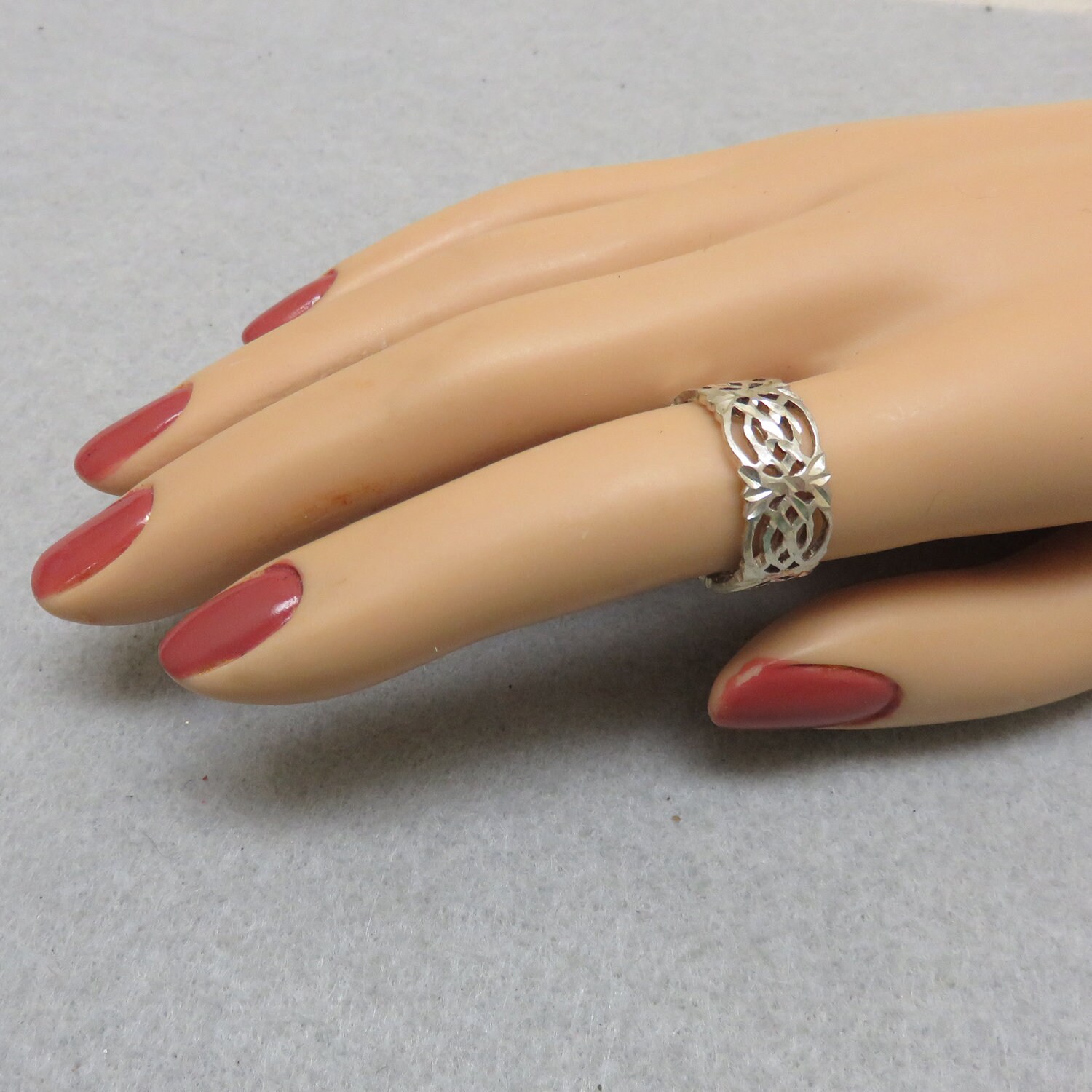 Fancy Wide Sterling Silver Cut Out Scrollwork Band Ring, Size 6.75 - Etsy