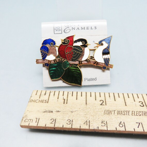 Enameled Bird Pin, Bluebird, Cardinal, Chickadee and … - Gem