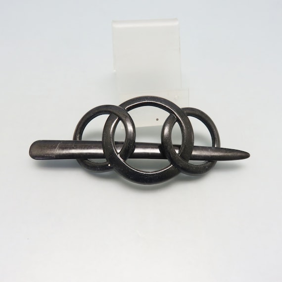 Black Acrylic Triple Loop Stick Barrette Vintage 3 1/2 - Etsy