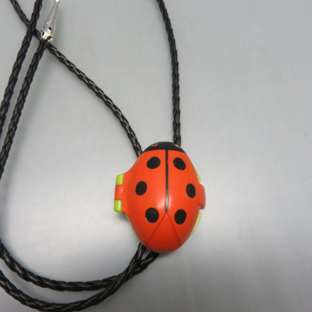 Handmade Ladybug Locket Bolo Tie: Vintage Pillbox Design - Etsy