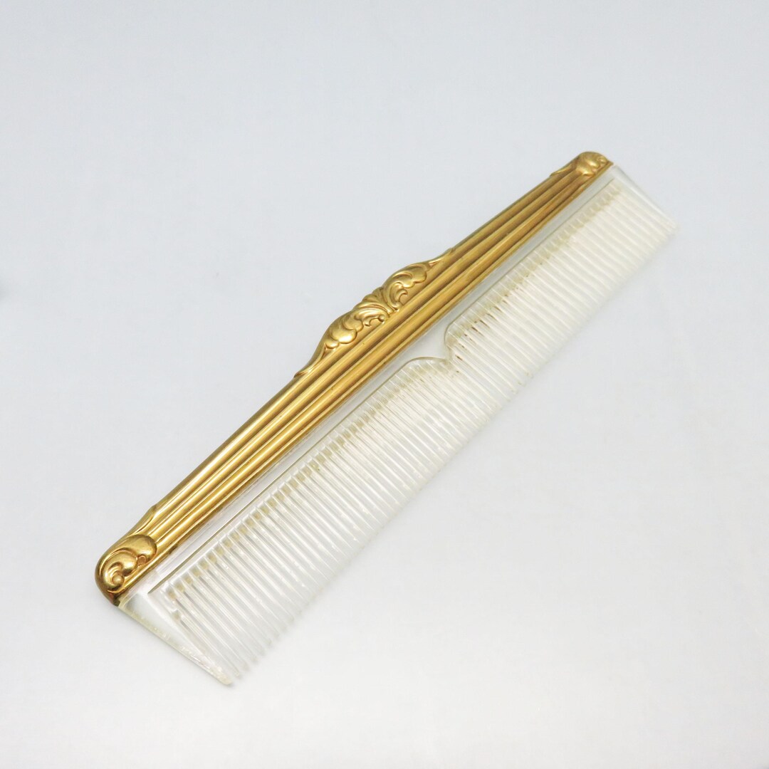 Vintage Large Brass Topped Hair Comb, 1950-60s Era, Vanity Item - Etsy