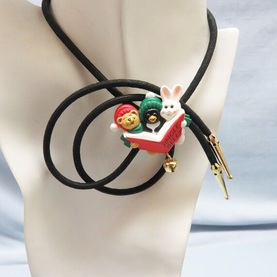 Vintage Christmas Caroling Animals Bolo Tie, Holiday … - Gem