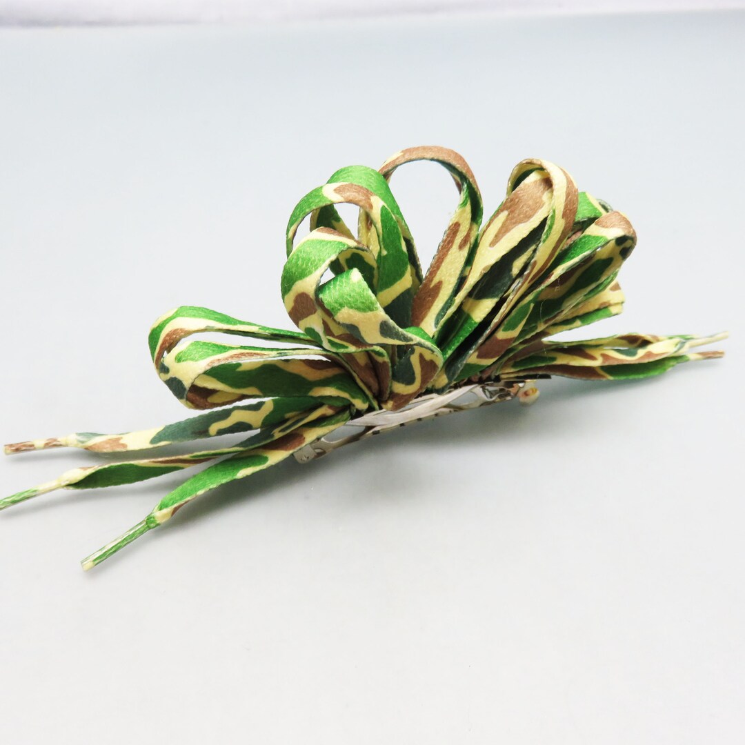Very Cool Camo Shoe Strings Hair Barrette - Etsy