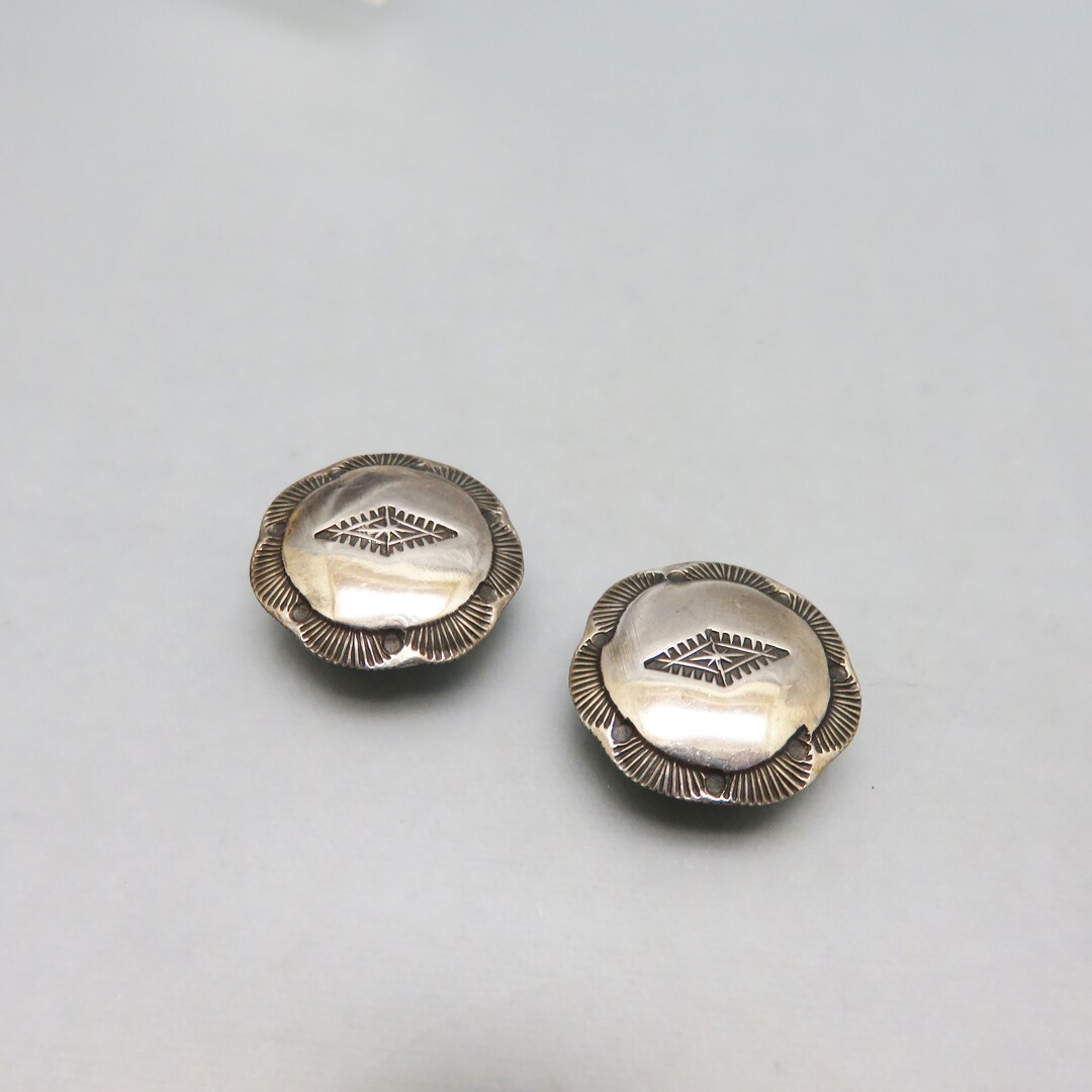 Southwestern Sterling Silver Button Covers - Set of 2 - Etsy