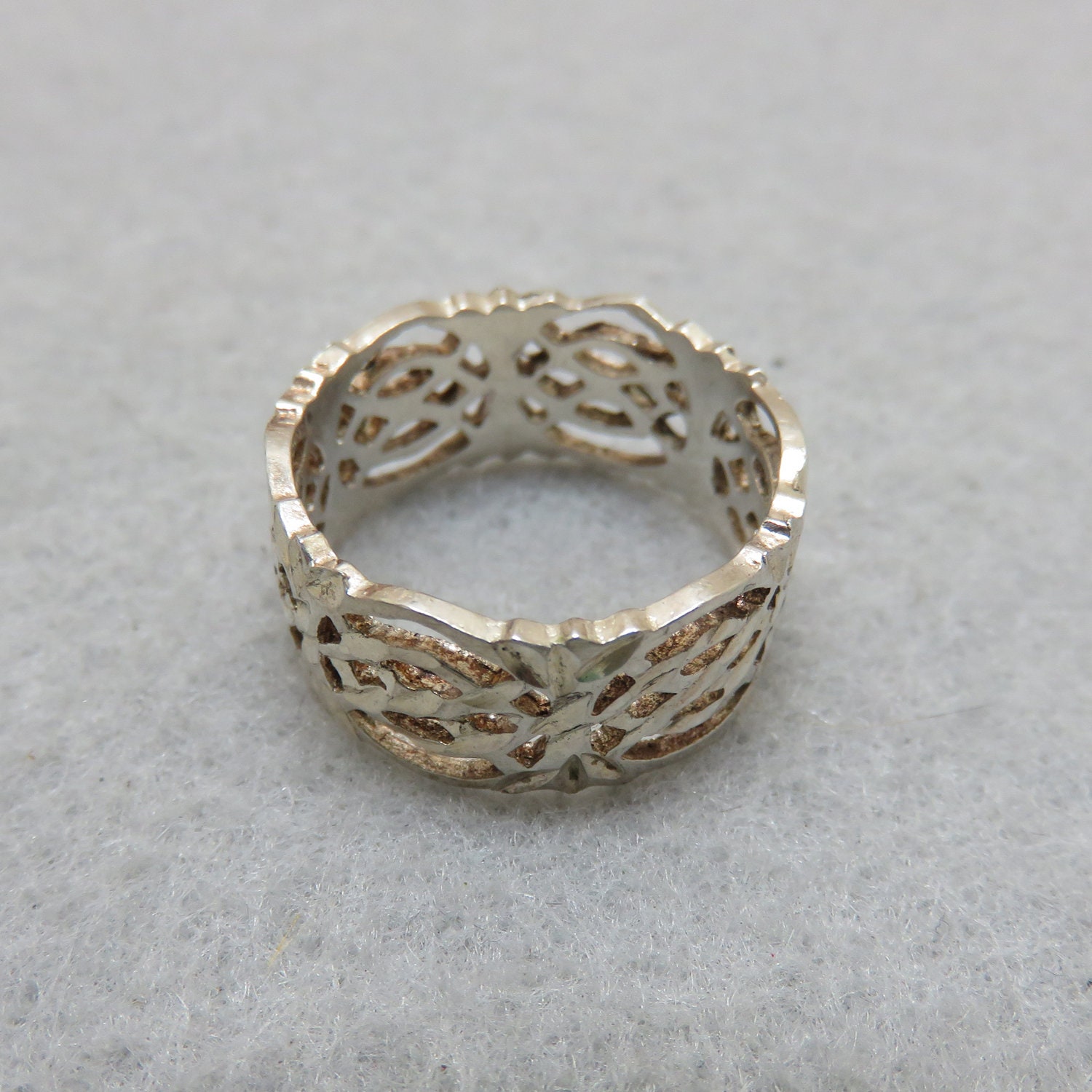 Fancy Wide Sterling Silver Cut Out Scrollwork Band Ring, Size 6.75 - Etsy
