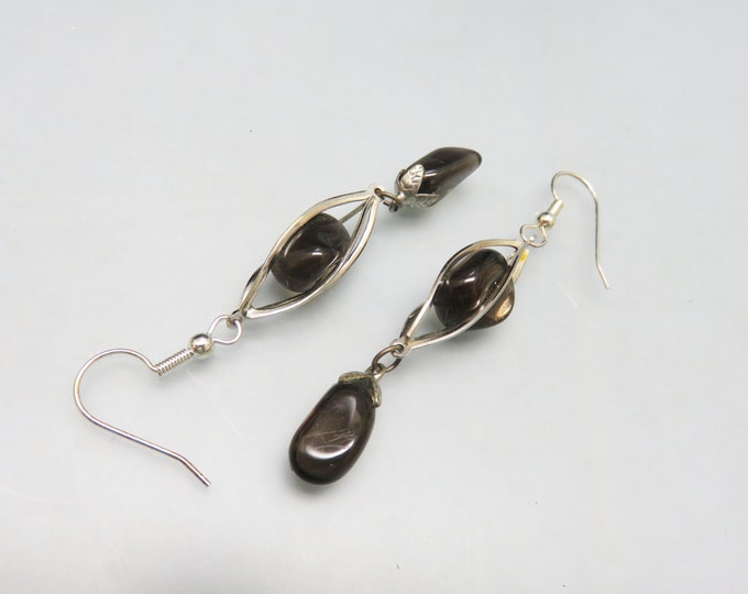 Vintage 1960 Modern Apache Tears Pierced Earrings - Etsy