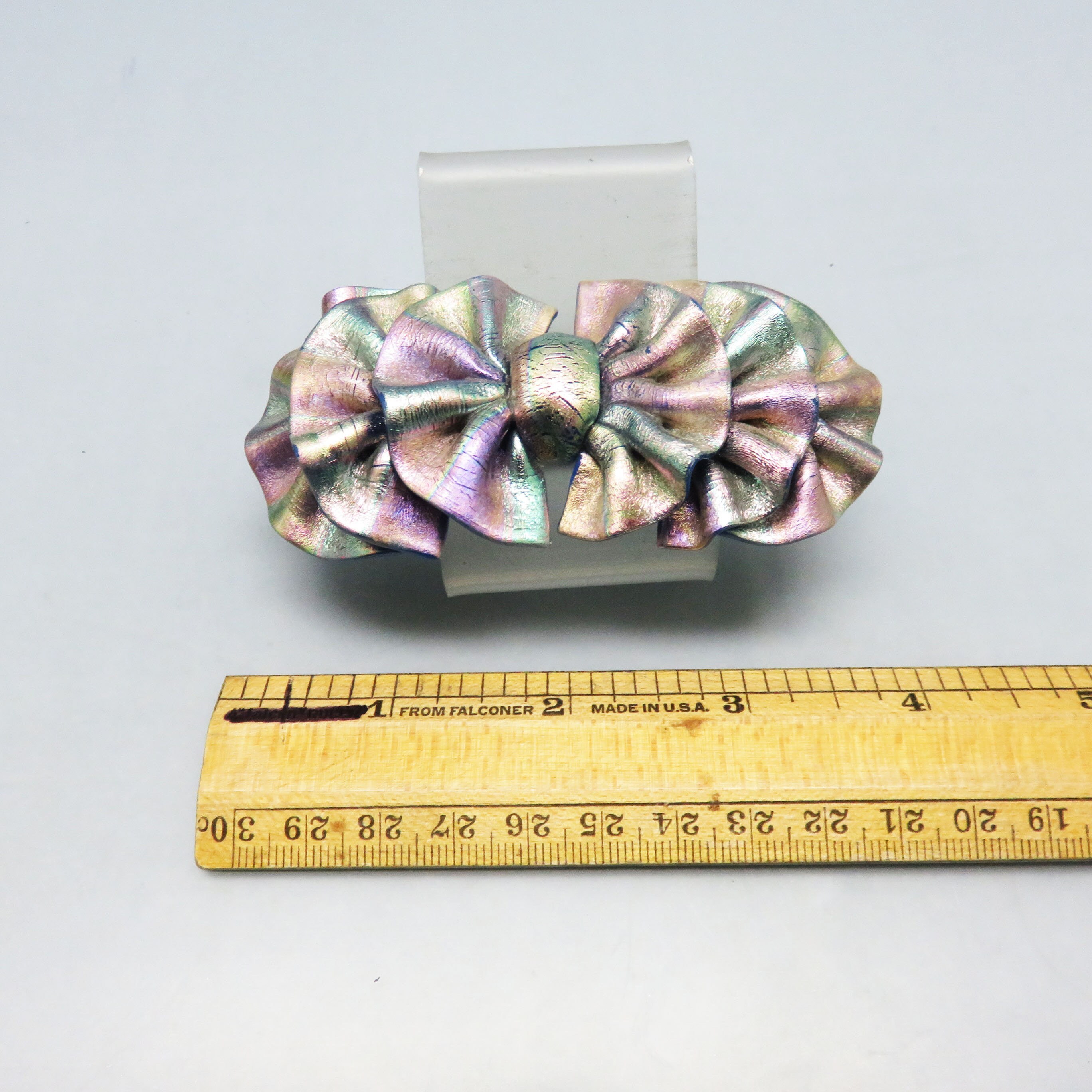 Vintage Large Moldable Plastic Bow Hair Barrette, 1980s Ribbon Look ...