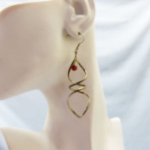 Vintage Way Over the Top, Silver Metal Spiral Pierced Earrings, Red ...