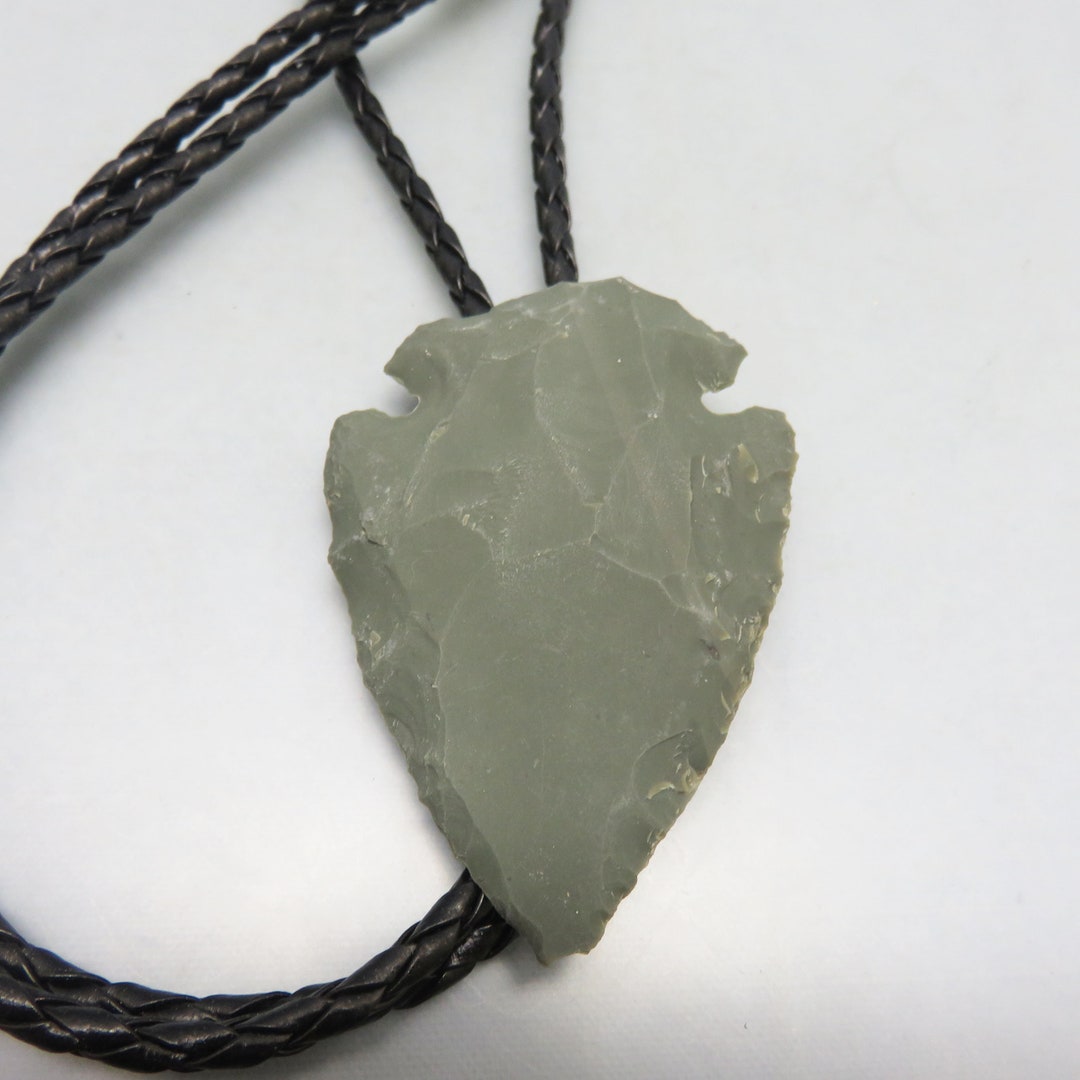 Rugged Greenish Gray Arrowhead Western Bolo Tie - Etsy