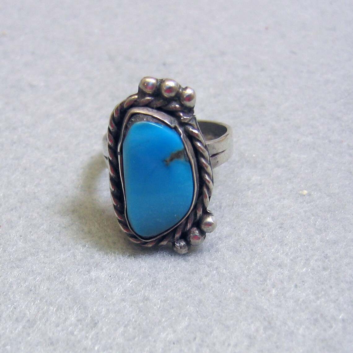 Native American Turquoise Ring Sterling Silver Vintage Size | Etsy