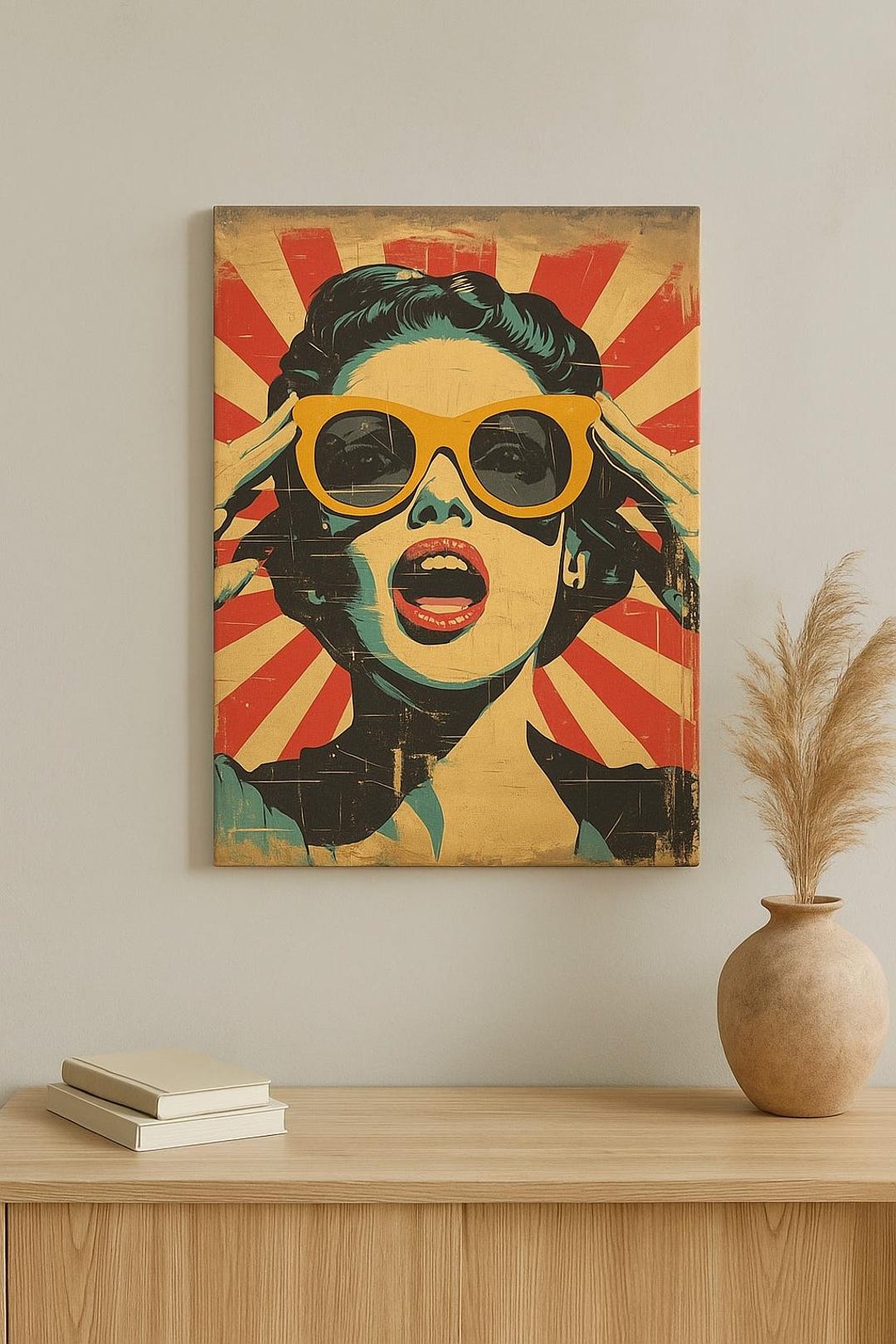 Vintage Canvas Tablo,retro Wall Painting - Etsy