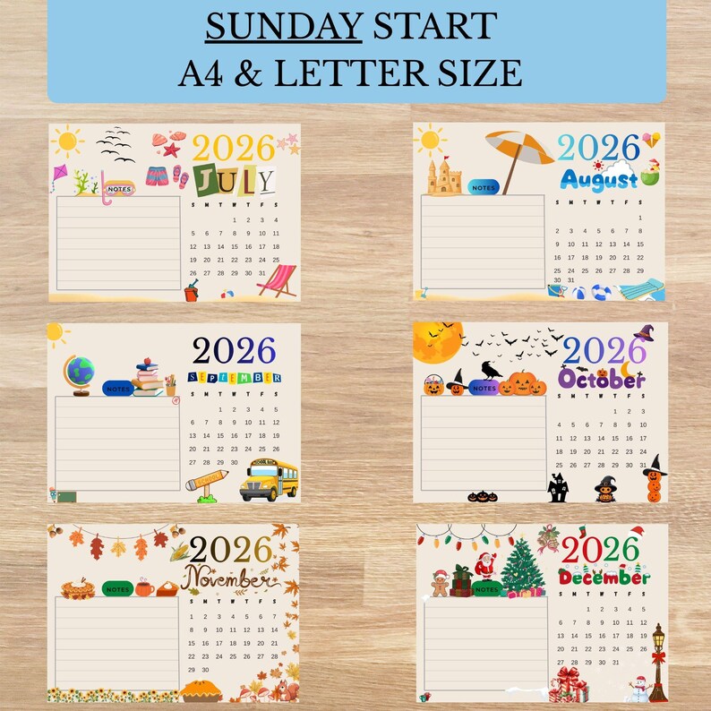 2026 Kawaii Calendar | Pastel Monthly Planner (digital Download) - Etsy