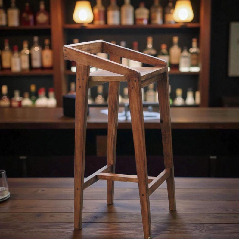 Handmade Teak Wood Cafe Chair: Modern Rustic Kitchen Seating - Etsy