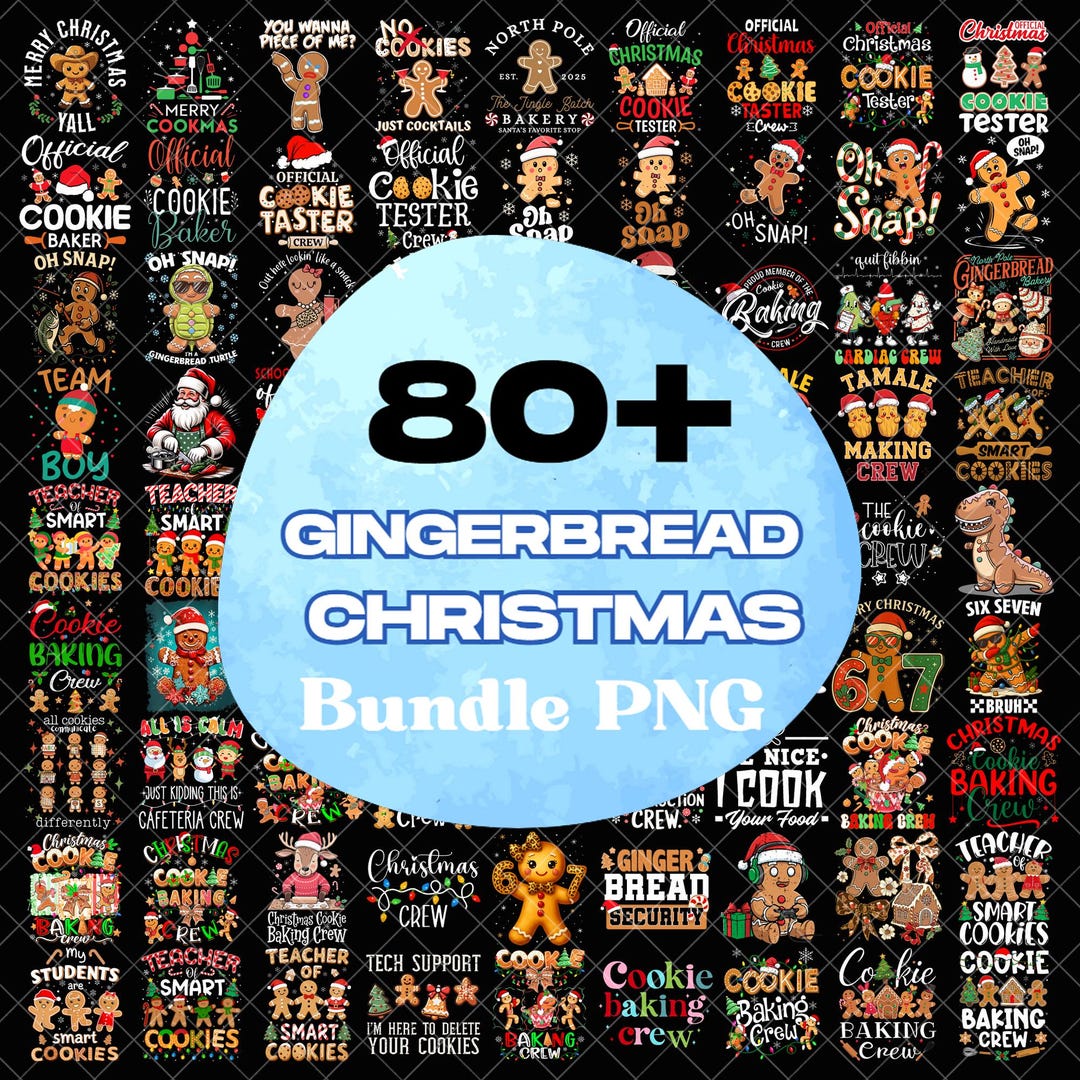 Gingerbread Man Clipart Bundle | Festive Christmas Cookie Pngs ...