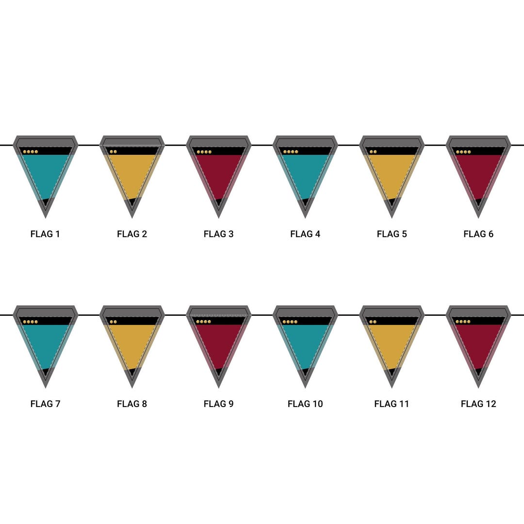 Star Trek Party Triangle Flags Banner | Printable Pennant Garland ...