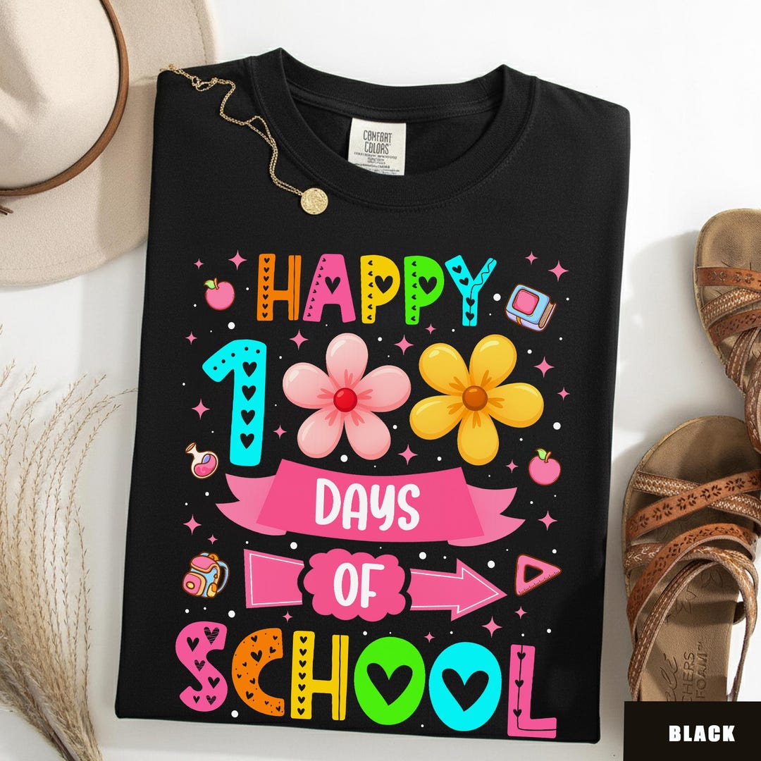 Happy 100 Days of School Shirt, 100 Days Teacher Shirt, Funny Kid Shirt ...