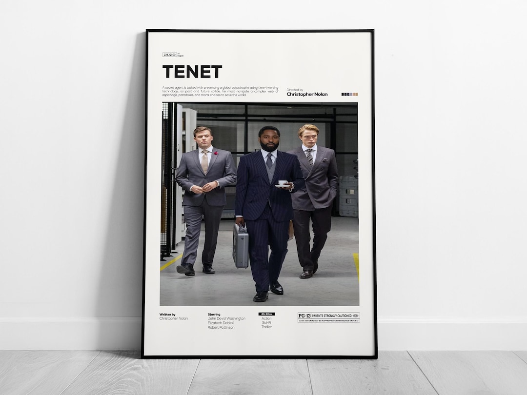 TENET Movie Poster | Action Sci-fi Print | Minimalist Home Room Wall ...