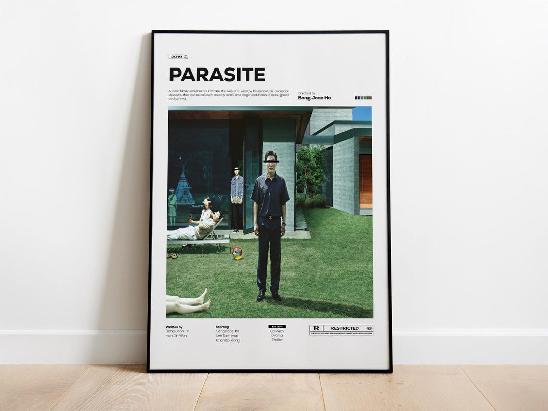 PARASITE Movie Poster | Comedy Drama Film Print | Minimal Home Wall Art ...