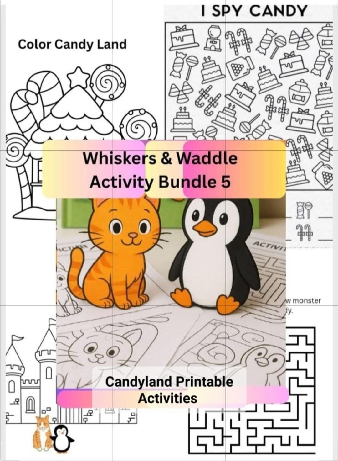 Candyland Printable Activities - 4 Pages - Etsy