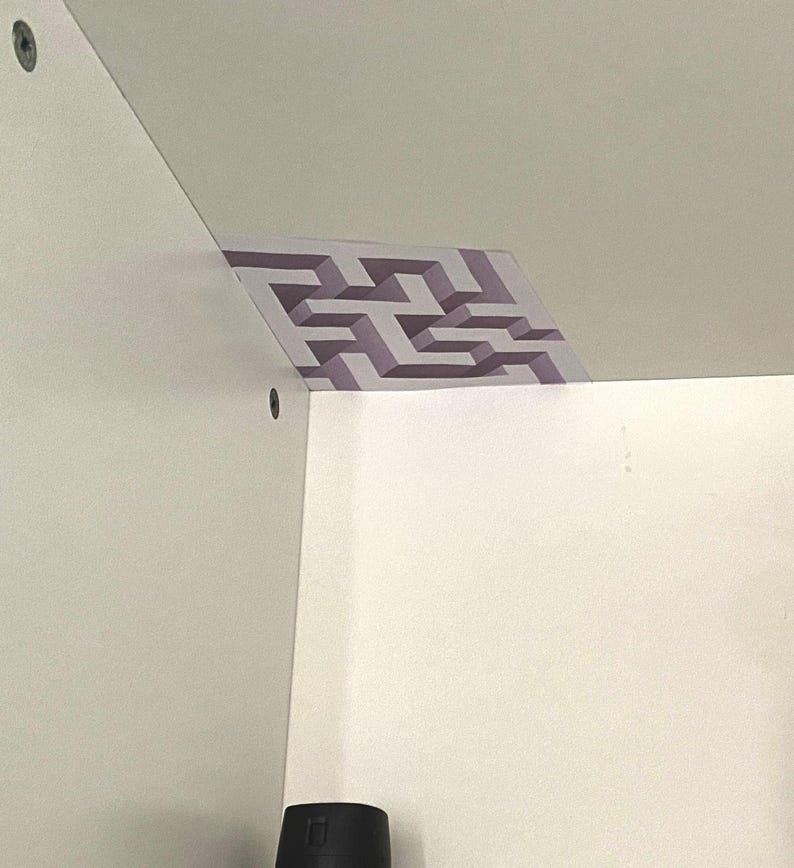 3D Corner Cube Wall Illusion Art Png – Impossible Cube Labyrinth ...