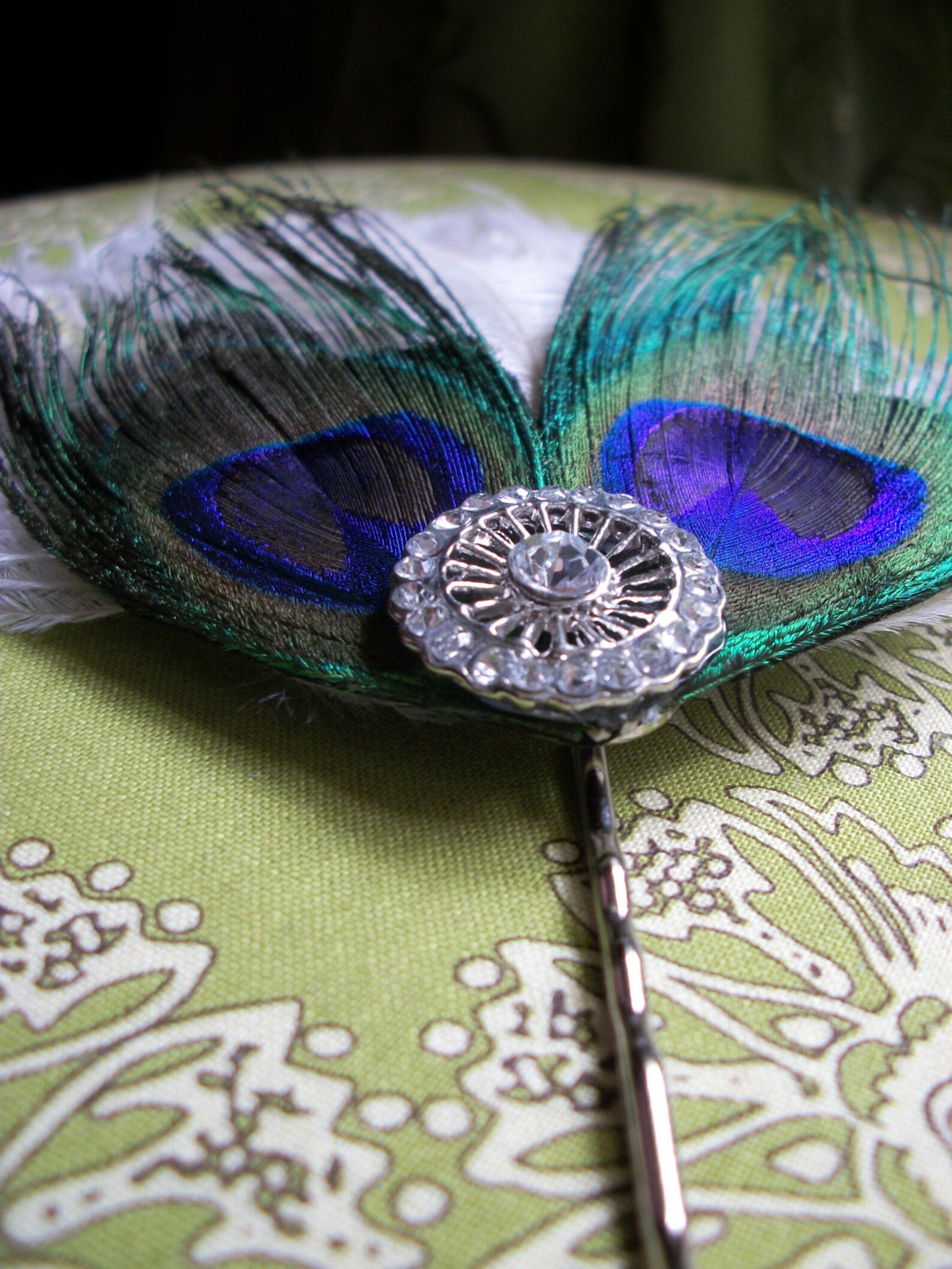 Peacock and Ostrich Feather Hair Pin Wedding-Fascinator | Etsy