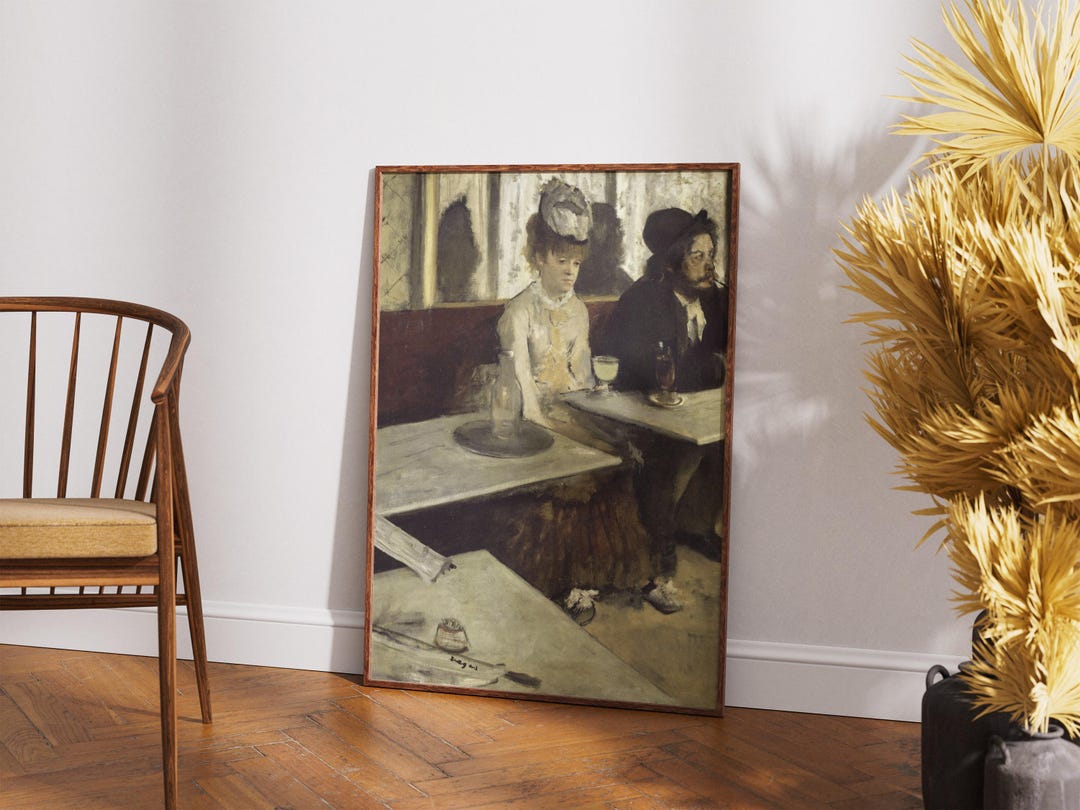 Degas Impressionist Painting | Parisian Cafe Interior With Sitting ...