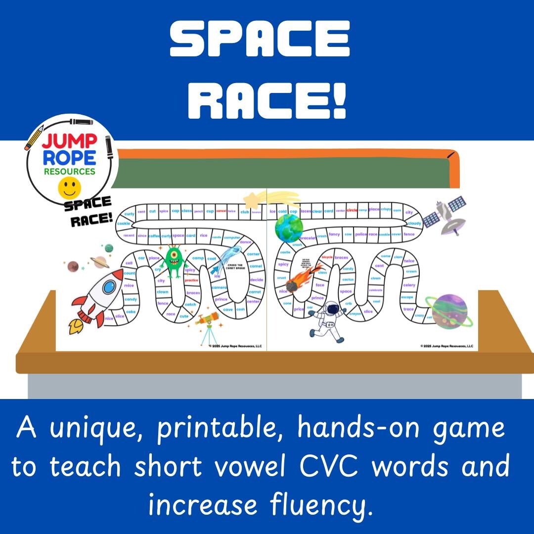 Space Race Printable Game Words With Hard and Soft C. - Etsy
