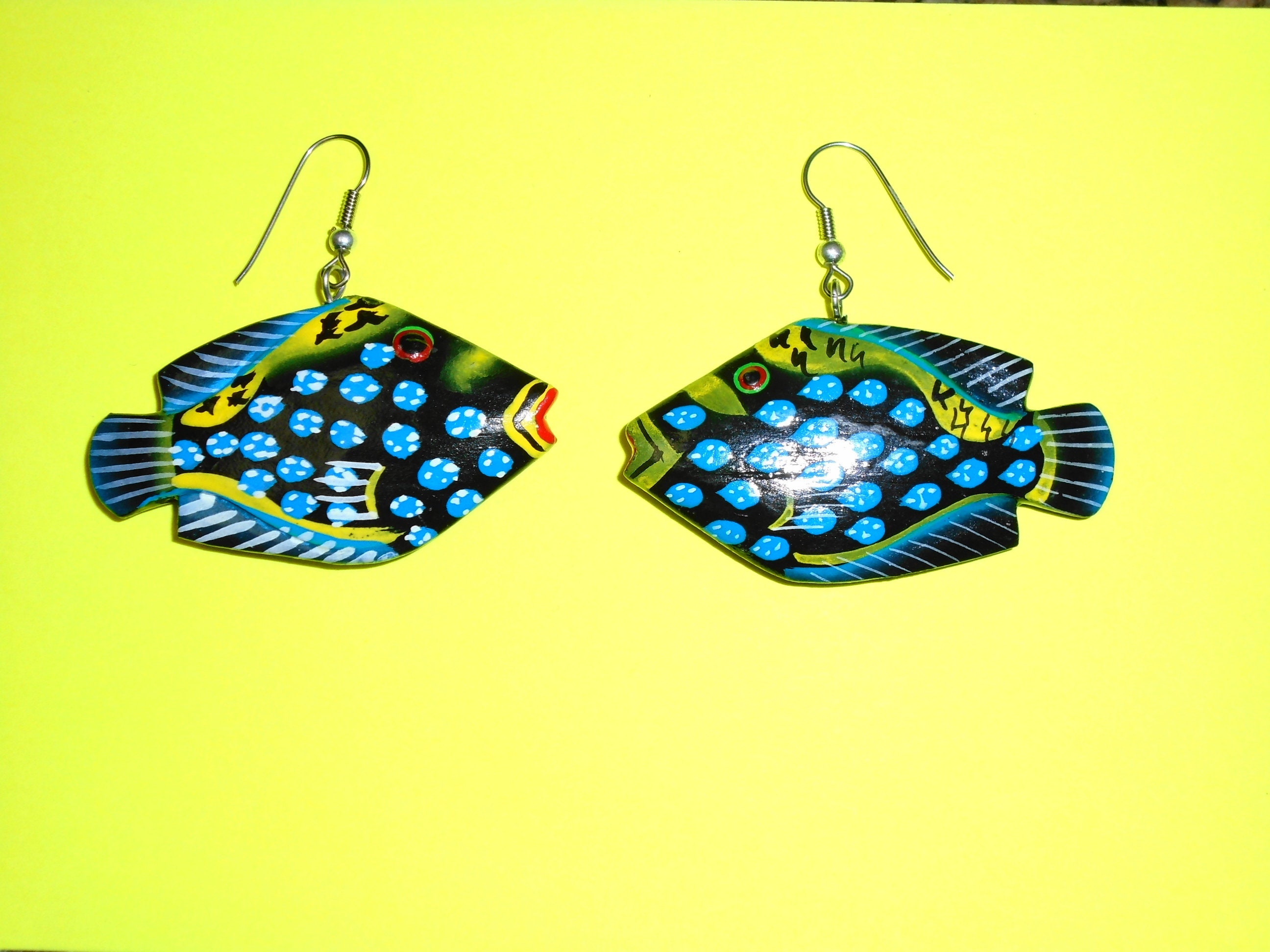 Set of 5 Hand-painted Fish Button Covers (set of 5) - Etsy