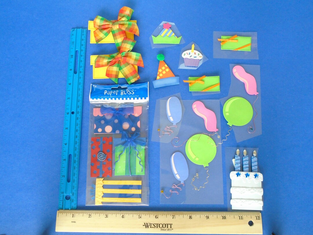 Lot of 3 Westrim Paper Bliss Present and Birthday Themed Adhesive ...