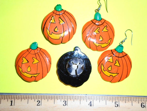 Set of Halloween Jack O' Lantern Button Covers 3 and a | Etsy