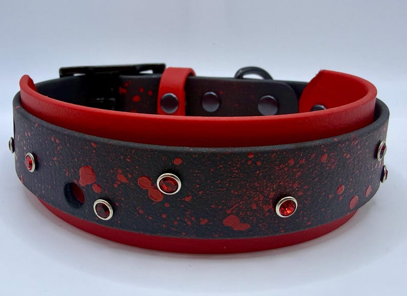 Blood Splatter Affect Biothaine Dog Collar - Etsy