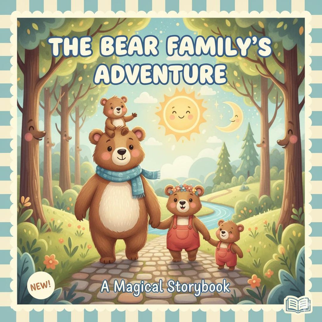 Personalized Bear Family Story Book: Custom Illustrated Bedtime ...