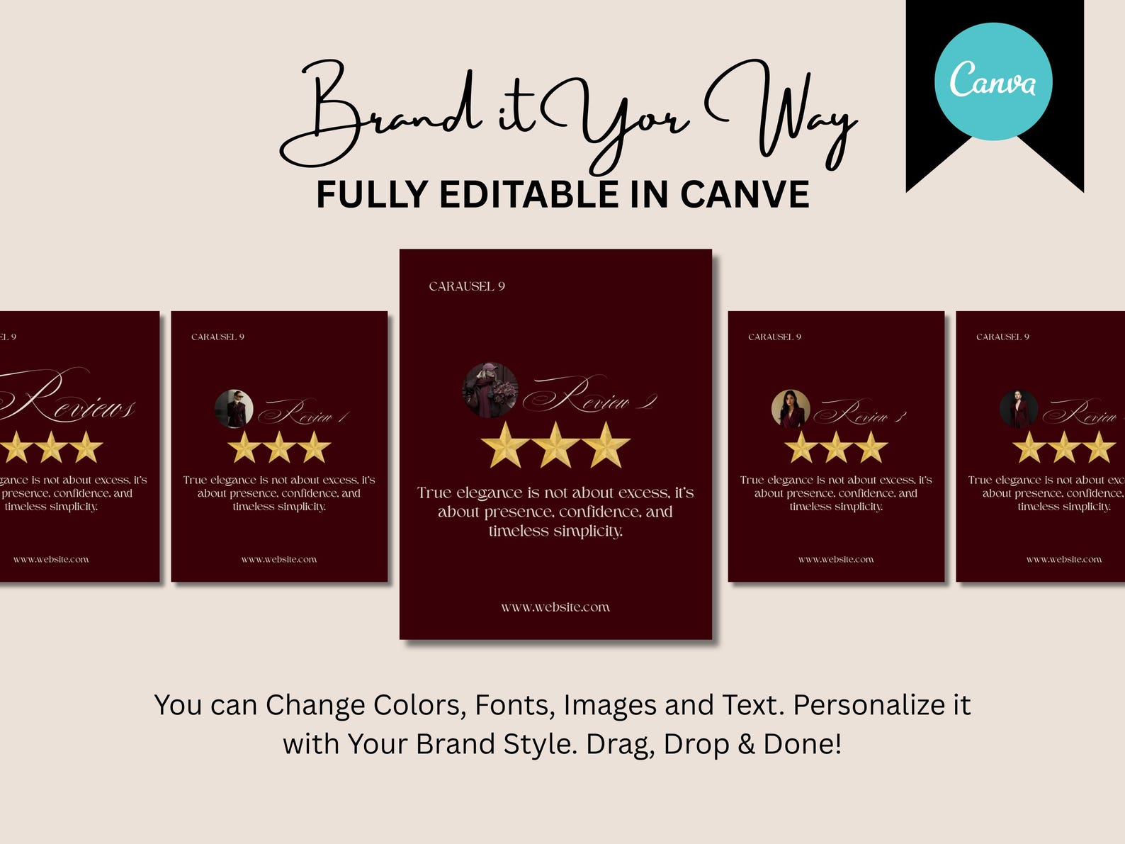 Editable Instagram Carousel Templates Aesthetic Elegant IG Carousels ...