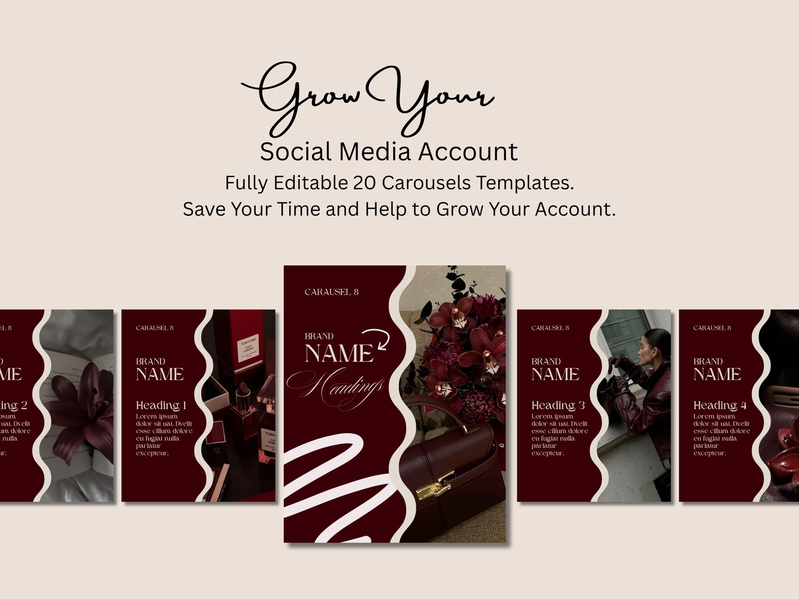 Editable Instagram Carousel Templates Aesthetic Elegant IG Carousels ...