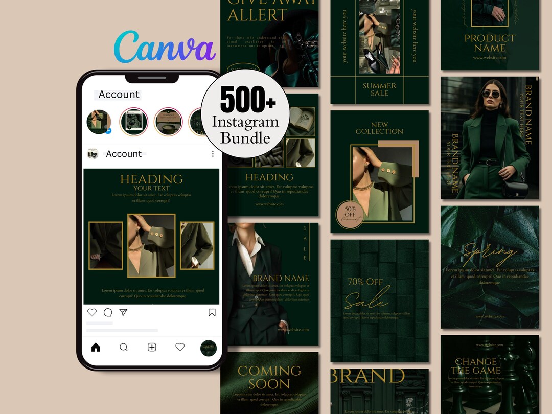 Instagram Bundle Templates Insta Social Media Posts Template Luxury IG ...