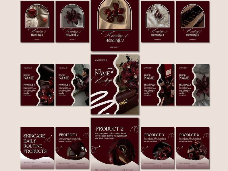 Editable Instagram Carousel Templates Aesthetic Elegant IG Carousels ...
