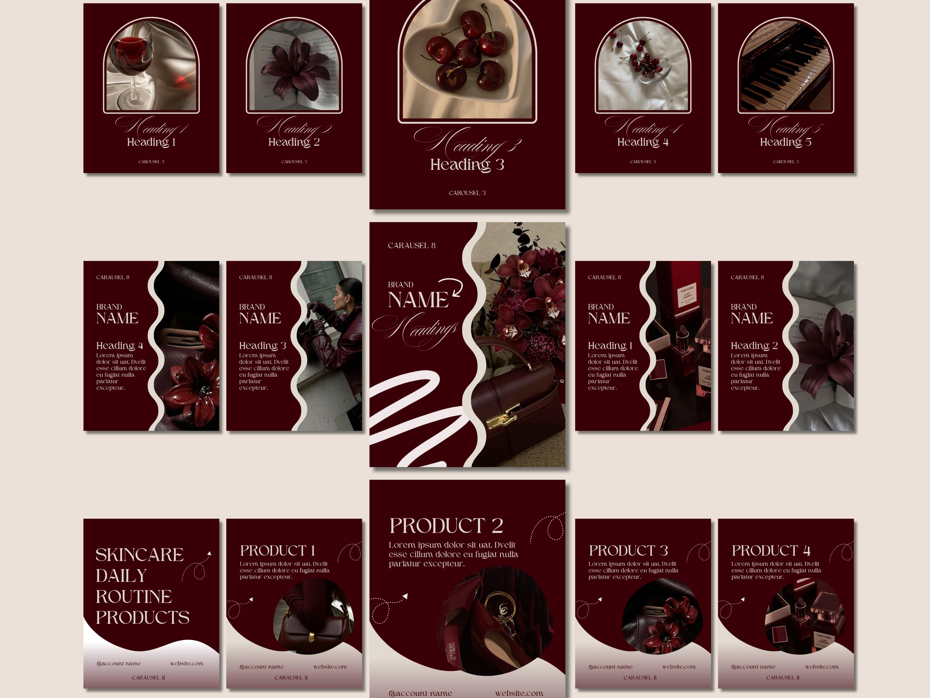 Editable Instagram Carousel Templates Aesthetic Elegant IG Carousels ...