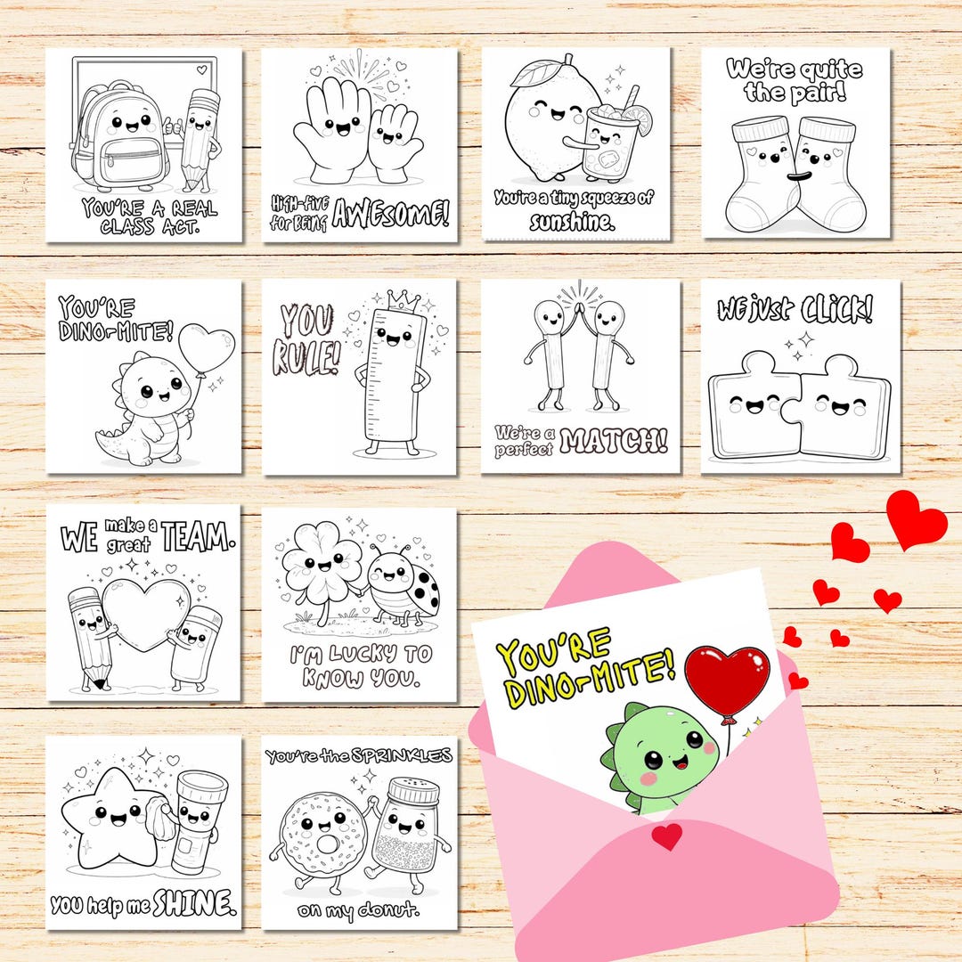 Coloring Valentine Cards Printable | Student-made Classroom Valentines ...
