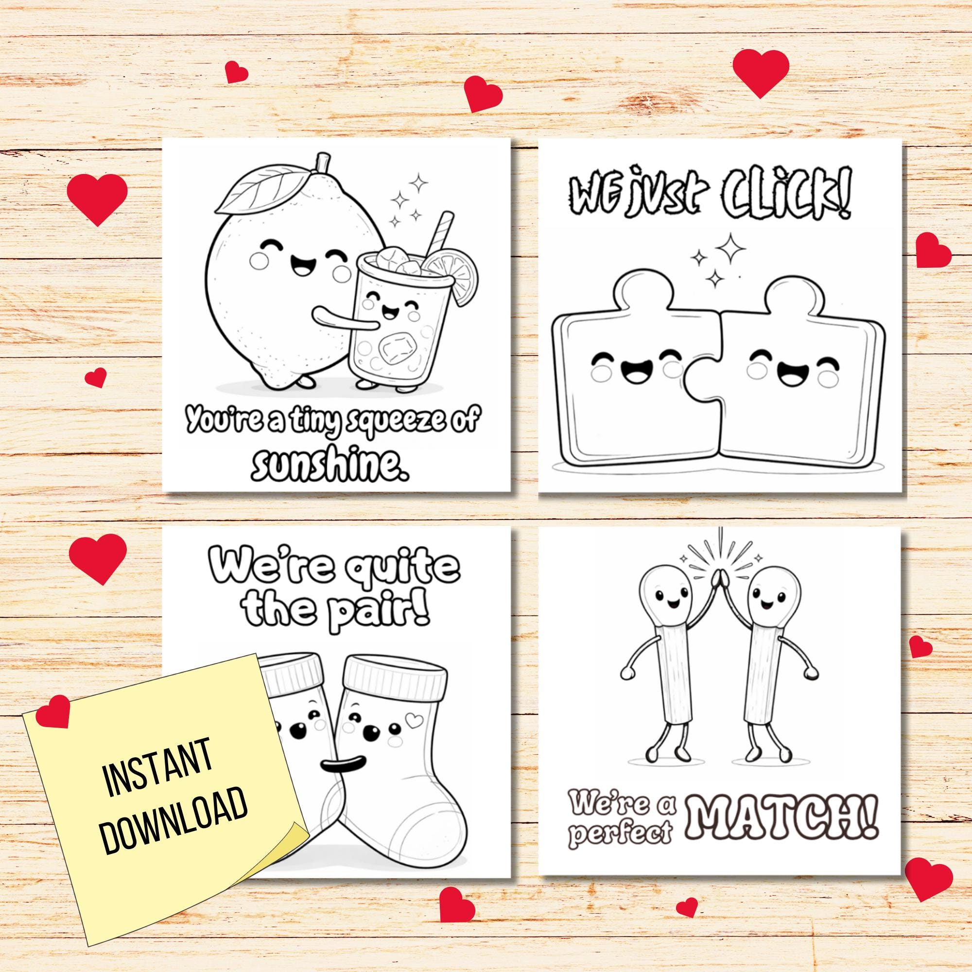 Coloring Valentine Cards Printable | Student-made Classroom Valentines ...