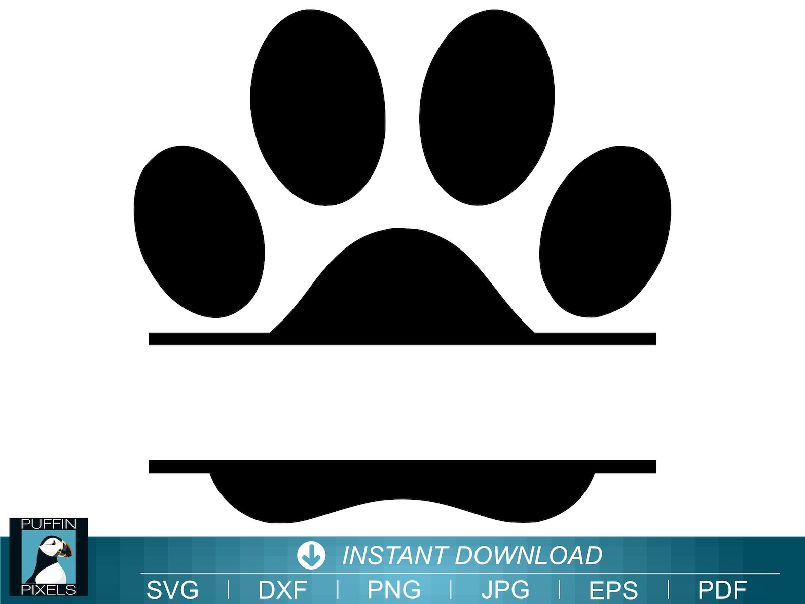 Dog Paw Print Monogram SVG - Split Name Cut File (digital Download) - Etsy