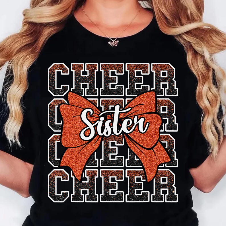 Cheer Sister PNG Bundle, Cheerleading Sister Quotes With Bow Pom Pom ...