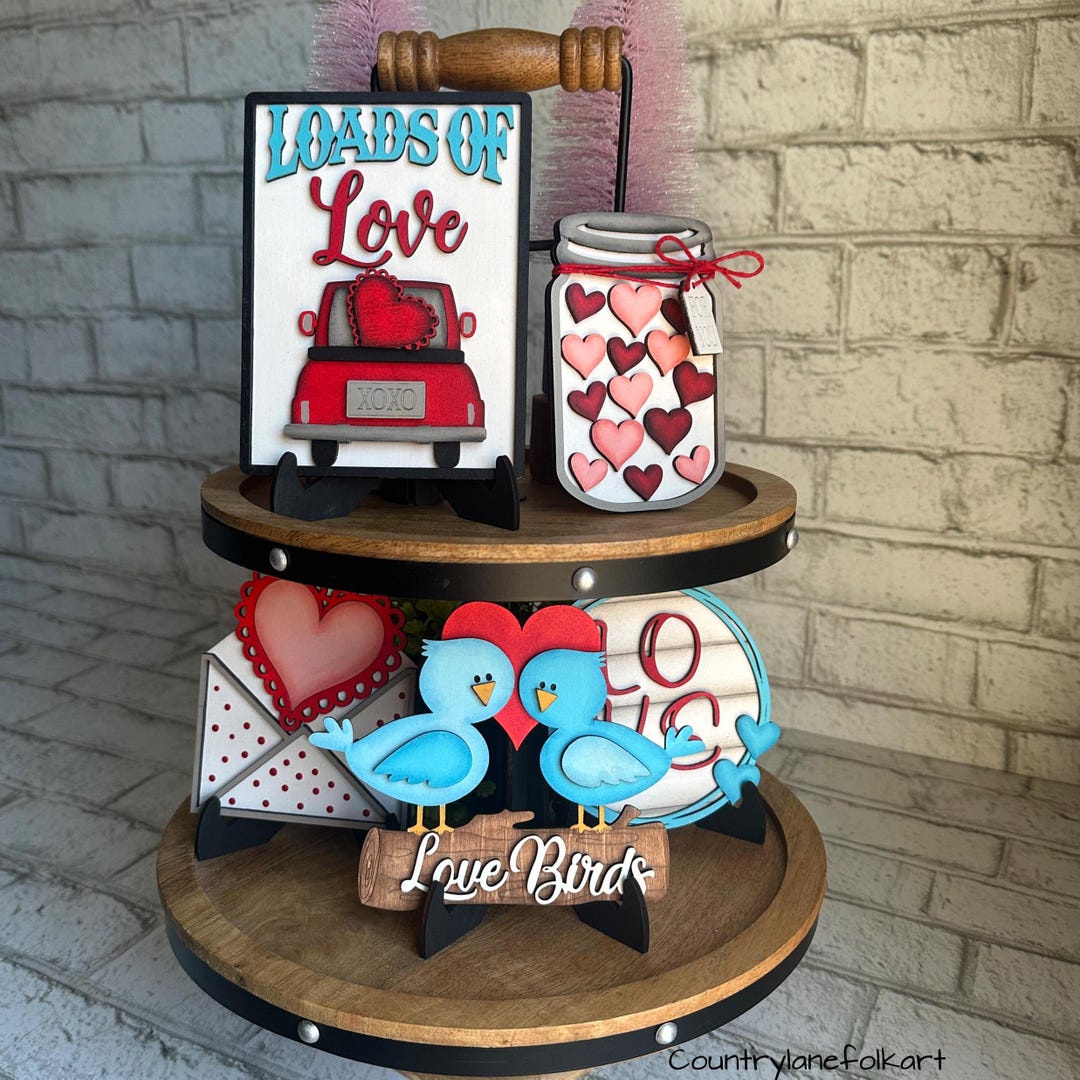 Loads of Love Valentines Tiered Tray Decor, Valentines Day Gifts, Shelf ...
