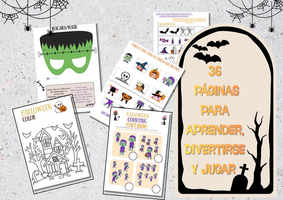 Halloween Activity Book for Kids | Bilingual Halloween Activity Book ...