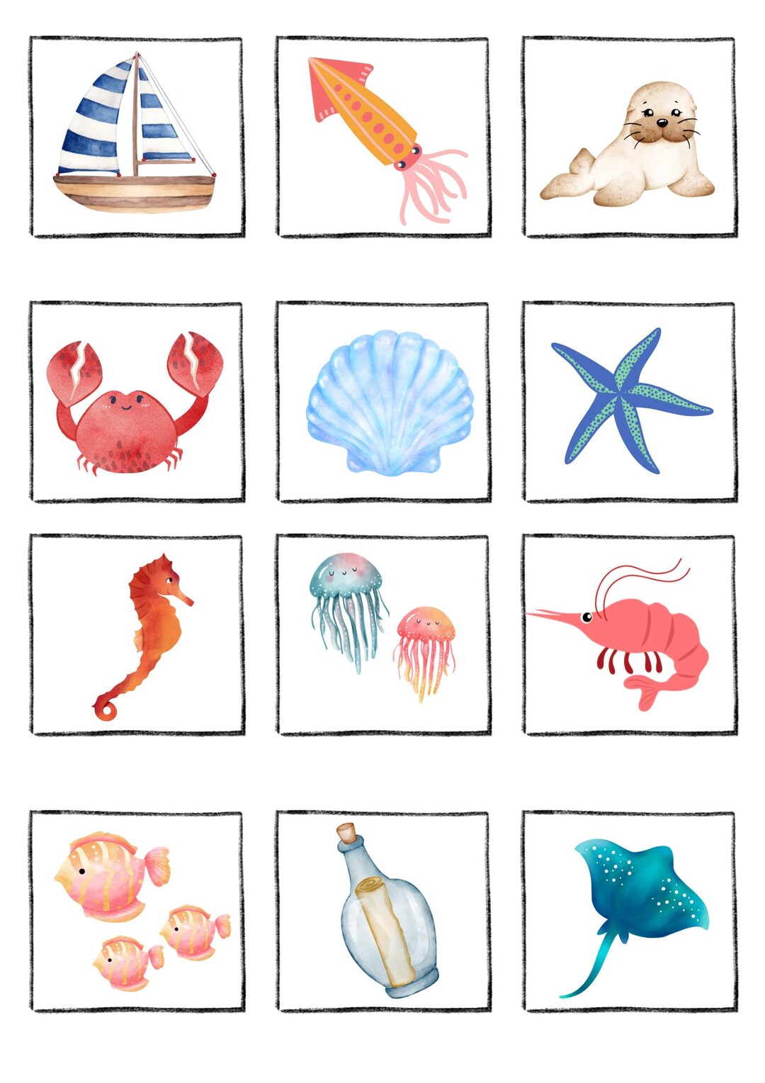 Printable Ocean Bingo – Educational Game for Children | Learn and Have ...