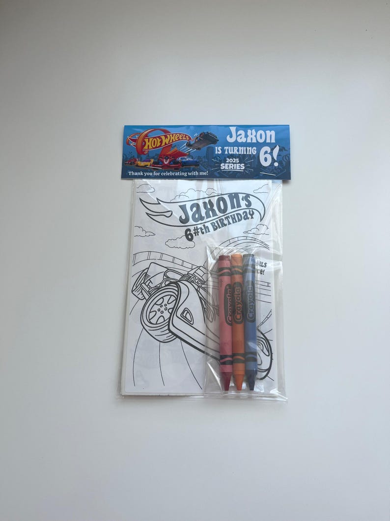 Hot Wheels Coloring/activity Book Party Favor | Personalized Party ...