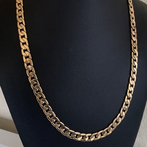 Simple Classic Gold Tone Decorative Flat Link 23-inch Necklace - Etsy