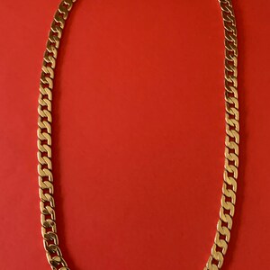 Simple Classic Gold Tone Decorative Flat Link 23-inch Necklace - Etsy