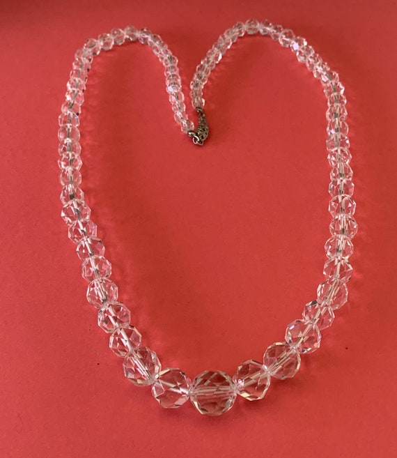 Vintage Single Strand Clear Glass Graduated Bead 24 I… - Gem