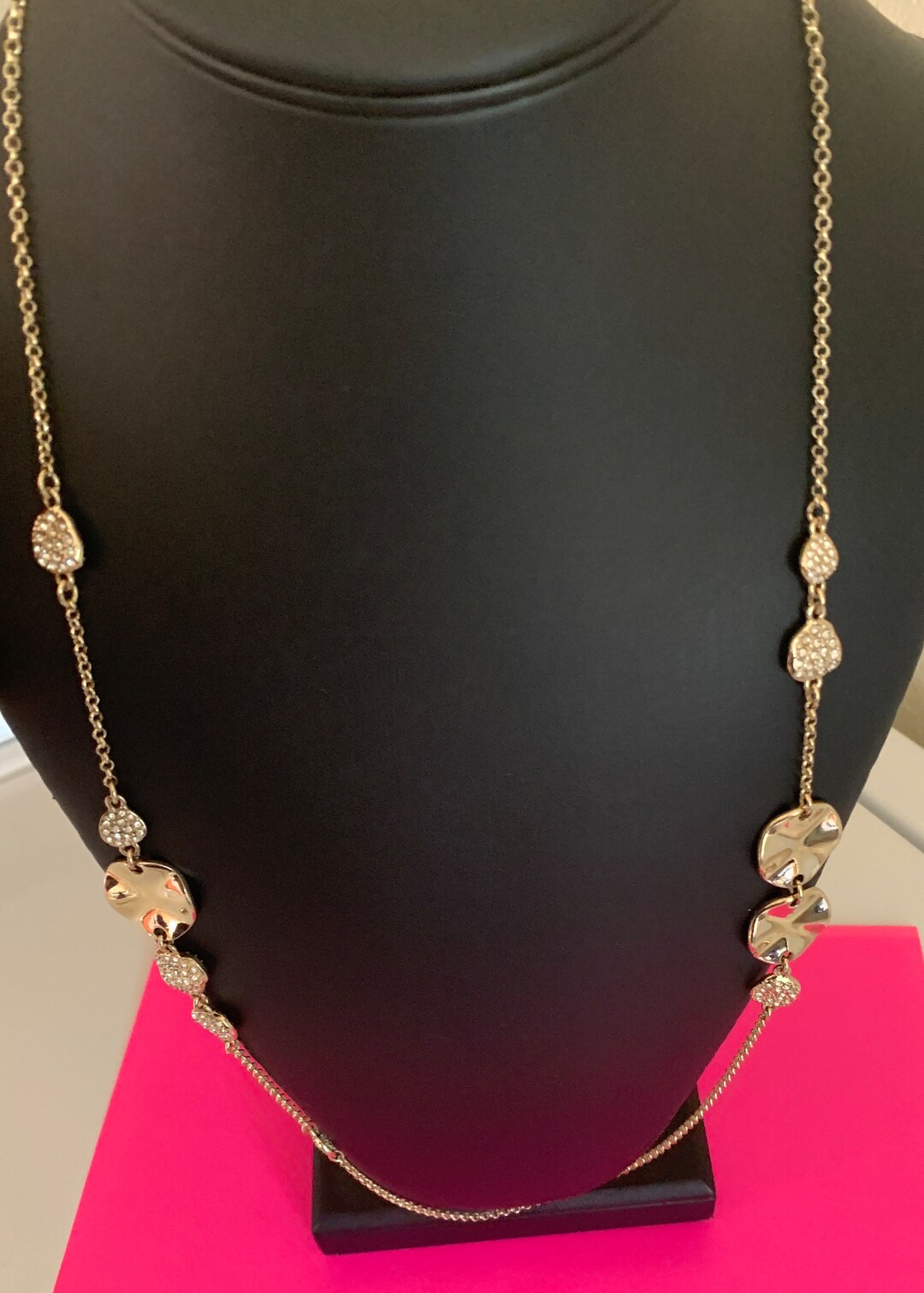 Lovely Signed Ann Taylor Chain and Disc Link Necklace With Tiny ...