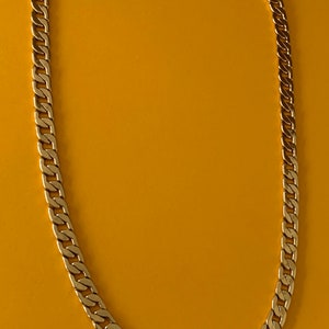 Simple Classic Gold Tone Decorative Flat Link 23-inch Necklace - Etsy